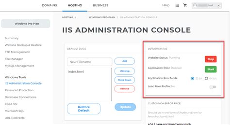 Changing IIS Settings Server Status Foundation Netfirms