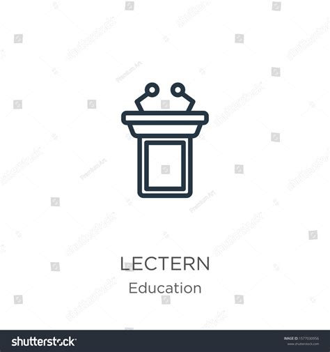 Lectern Icon Thin Linear Lectern Outline Stock Vector Royalty Free 1577030956