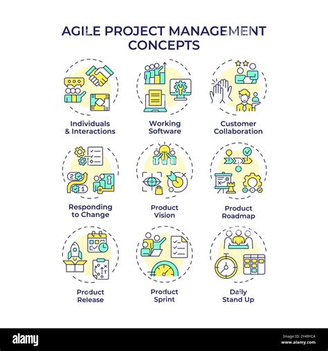 Agile Project Management Multi Color Concept Icons Stock Vector Image And Art Alamy