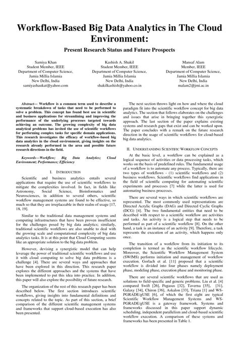 Workflow Based Big Data Analytics In The Cloud Environment Present Research Status And Future