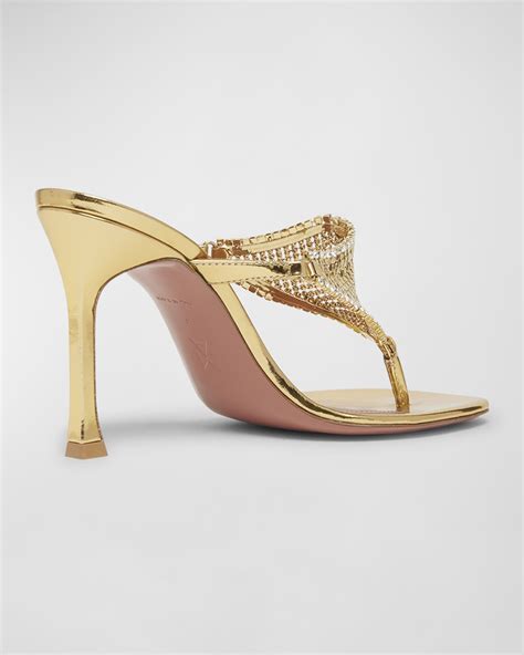 amina muaddi cameron mirror mesh thong slide sandals neiman marcus