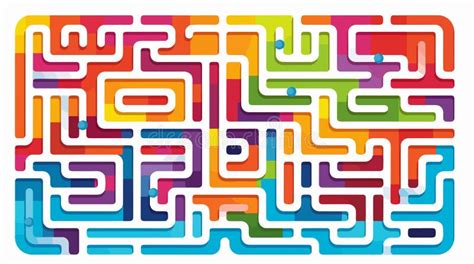 Colorful Maze Game Design With High Difficulty Stock Vector Illustration Of Challenging Game