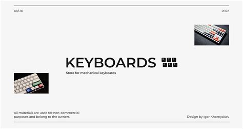 Keyboards Website E Commerce Ui Ux Design Behance