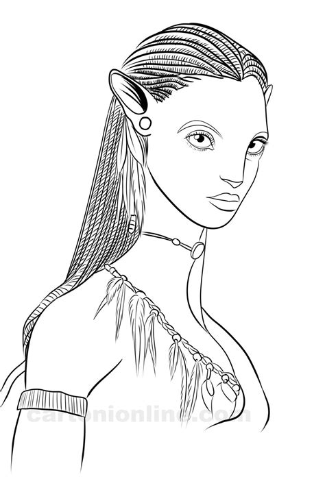 Neytiri Avatar 2 Coloring Page