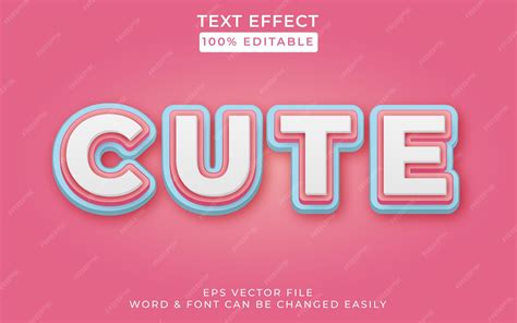 Cute Text Effect Style Editable Text Effect Premium Vector