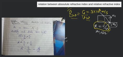 Relation Between Absolute And Relative Refractive Index As We Know μgw