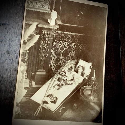 Jack 1870s Cabinet Card Of Sarah Bernhardt In Her Pine Coffin It Was Rumored That She Began