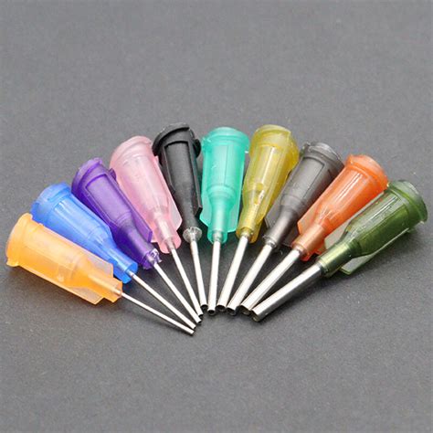 30mm 디스펜스 바늘 주사기 바늘 팁 스레드 포트 액체 디스펜서 주사기 팁 노즐 디스펜스 무딘 끝 접착제 팁 100 피스 측정 및 분석 장비