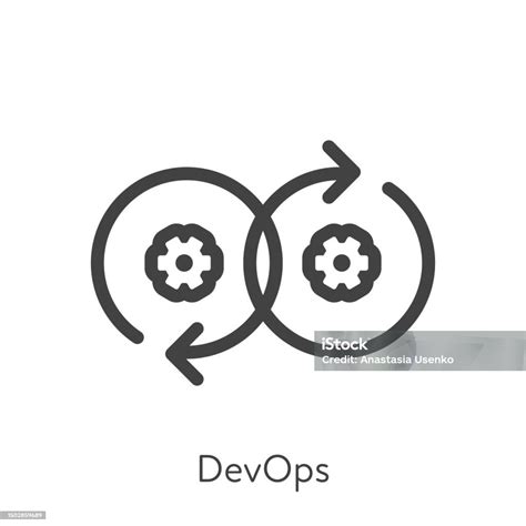 개요 스타일 Ui 아이콘 하드 스킬 컬렉션입니다 기술 및 It 벡터 검정 선형 아이콘 그림입니다 Devops 민첩한 톱니바퀴 휠은 흰색 배경에 분리된 회전 화살표 기호가