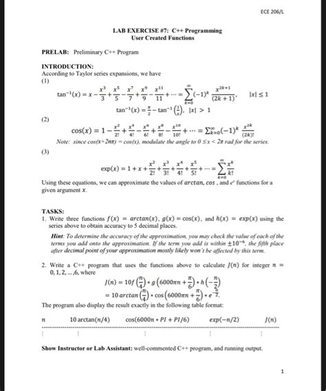 solved ece 206 l lab exercise 7 c programming user