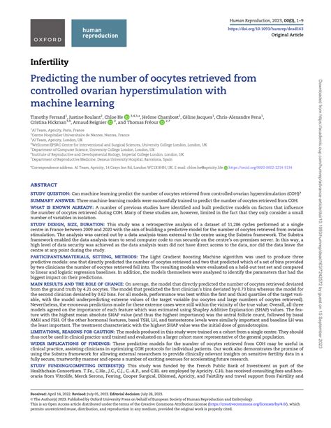 Pdf Predicting The Number Of Oocytes Retrieved From Controlled Ovarian Hyperstimulation With