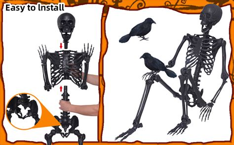 5 4ft Halloween Skeleton Posable Skeleton Full Size