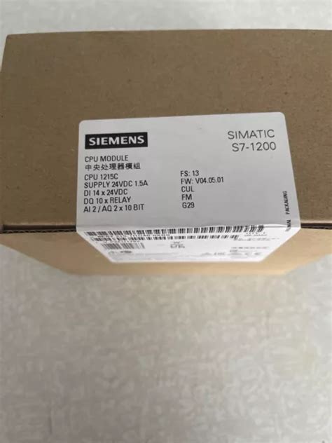 Simatic S7 1200 Cpu 1215c Compact Cpu £419 31 Picclick Uk