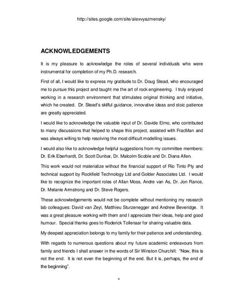Acknowledgment Template For Thesis