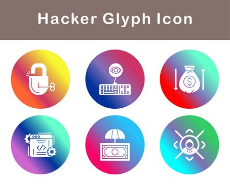 Hacker Vector Icon Set 21394394 Vector Art At Vecteezy