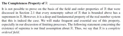 Real Analysis Existence Of The Supremum Cant Be Proven Using Field And Order Axioms