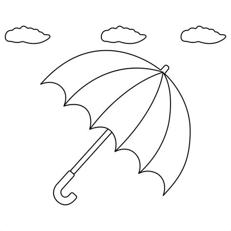 Continuous Single Line Umbrella Rain Weather Art Drawing Style