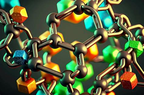 Premium Photo Connected Spheres And Chains In Single Structure In Molecule Closeup