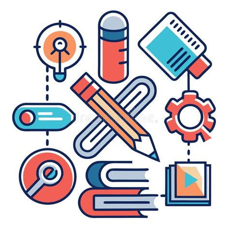 creative process icon set idea design development research and