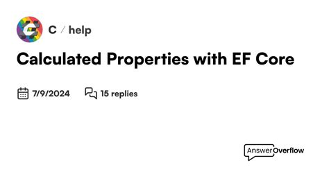 Calculated Properties With Ef Core C