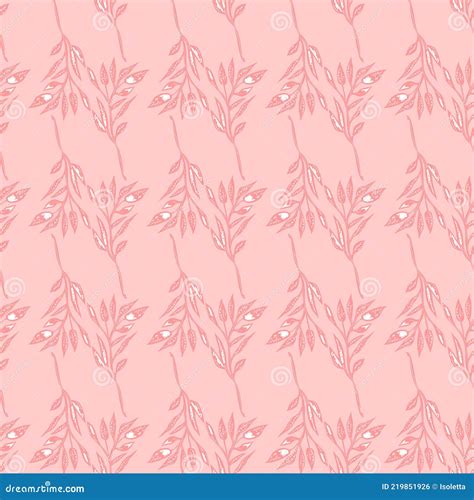 Vector Seamless Minimalistic Style Pattern Abstract Colorful Herbal