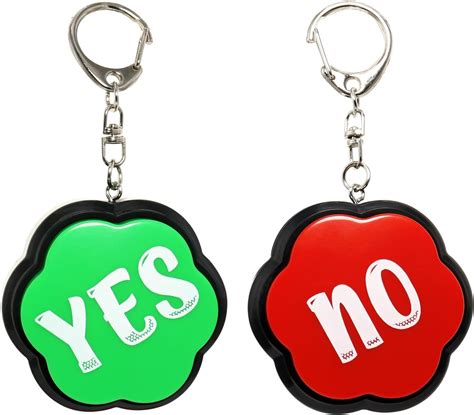 Portable Keychain Yes And No Buzzer Buttons With Sound Answer Buzzers Set Of 2 Buzzers For Game