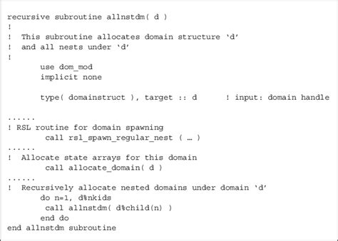 example of recursive allocation of nested domain data structures
