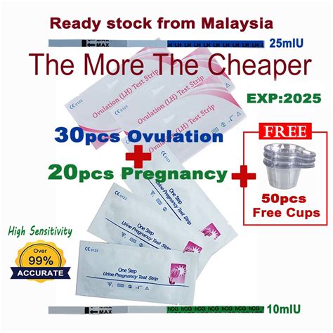 30pcs Ovulation Test Strip Opk Lh Ovulasi 20pcs Pregnancy Test Strip