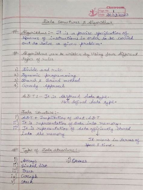 data structure and algorithms lecture 1 notes pdf