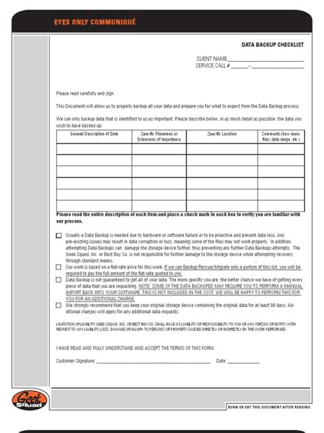 Data Backup Checklist Pdf Backup Dvd
