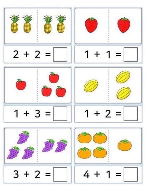 Fruits And Vegetables Math Activities For Kindergarten Addition And