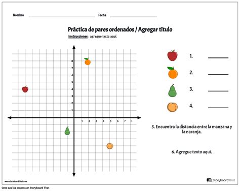 Storyboard That Hojas De Trabajo Para Crear Planos De Coordenadas