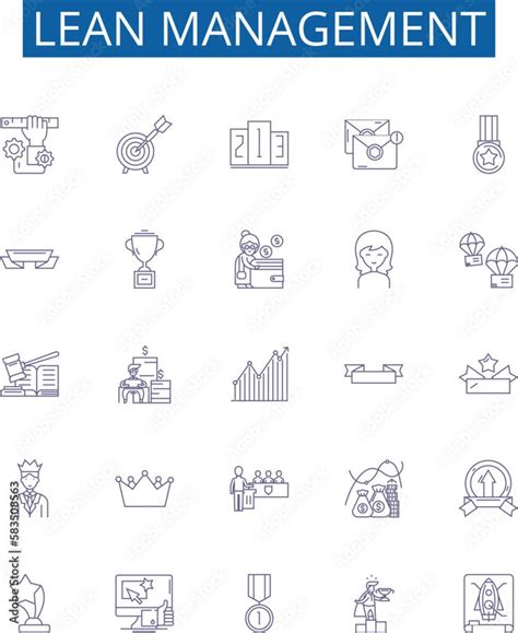 Lean Management Line Icons Signs Set Design Collection Of Lean