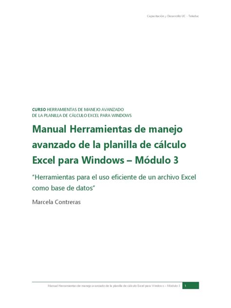 Módulo 3 Manual Excel Avanzado Pdf Microsoft Excel Hoja De Cálculo