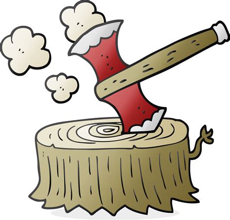 Cartoon Tree Stump And Axe 36454033 PNG