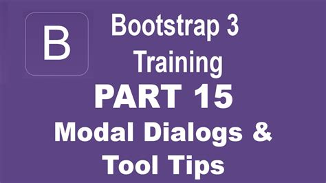 Bootstrap Tutorial For Beginners Part 15 Plug Ins Modal Dialog And Tool Tips Youtube