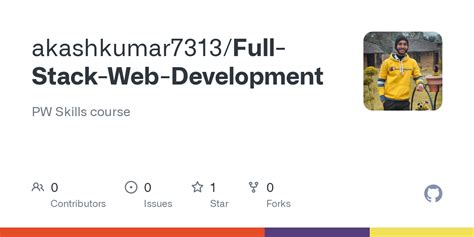 GitHub Akashkumar Full Stack Web Development PW Skills Course