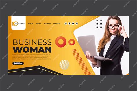 사업가 방문 페이지 템플릿 무료 벡터