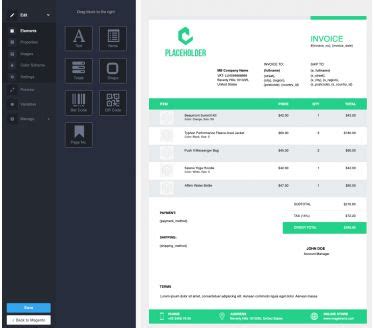 PDF Invoice Pro PDF Templates And Editor For Magento