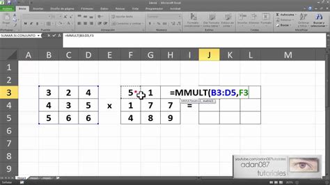 Operaciones Con Matrices En Excel Youtube