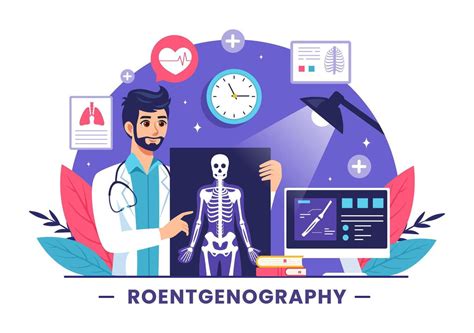 Roentgenography Illustration With Fluorography Body Checkup Procedure
