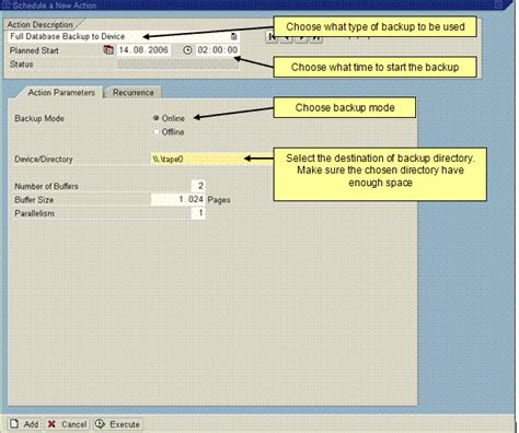Backup Database To A Tape Drive Using Db13 Sap How To Step By Step Guide With Screen Shot