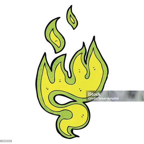 Kartun Simbol Api Hijau Ilustrasi Stok Unduh Gambar Sekarang Aneh Konsep Api Fenomena