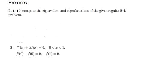 Solved Exercises In Compute The Eigenvalues And Chegg