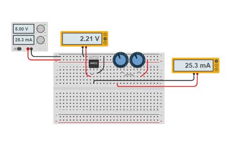 circuit design lab02 mosfet part 1 [6210610108] tinkercad