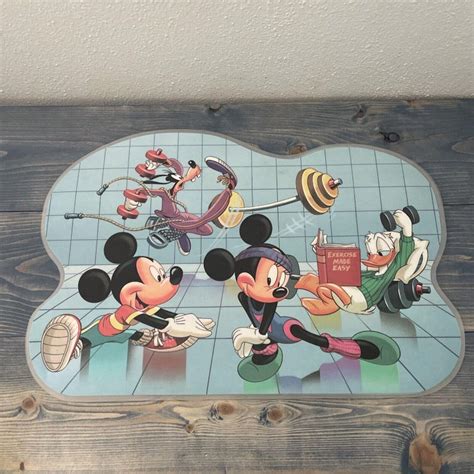 3 Vintage 1987 Disney Mickey Mouse Exercising Goofy Donald Duck Placemats L6 Etsy