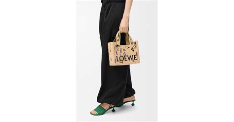 Loewe Small Font Tote In Black Lyst