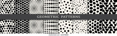 Set Halftone Seamless Patterns Stock Vector Royalty Free 2210708083 Shutterstock