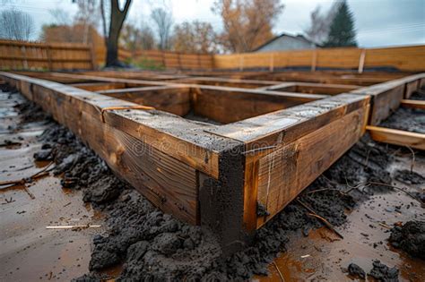 Laying The Foundation Construction Works The Foundation For The House Stock Illustration
