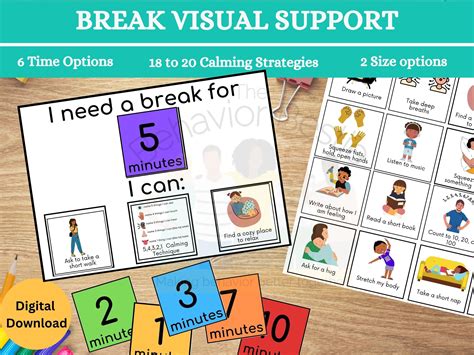 Break Visual Support I Need A Break Visual Break Card Take A Break Card Special